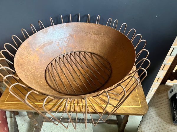 Rust Contemporary Floating Firebowl - Faeren Designs